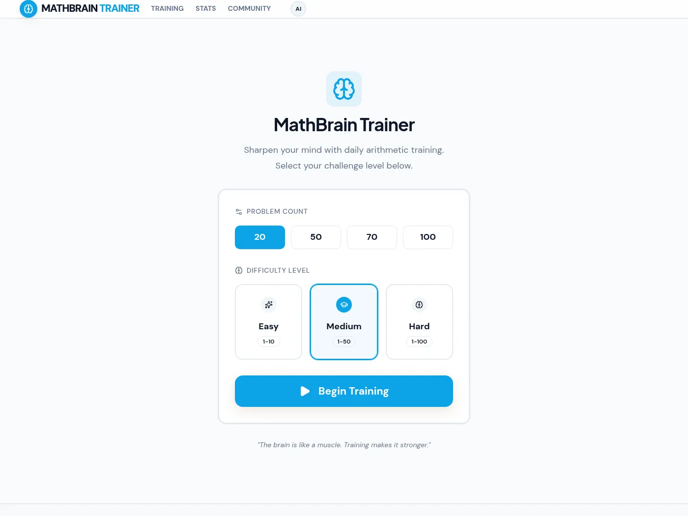 MathBrain Trainer