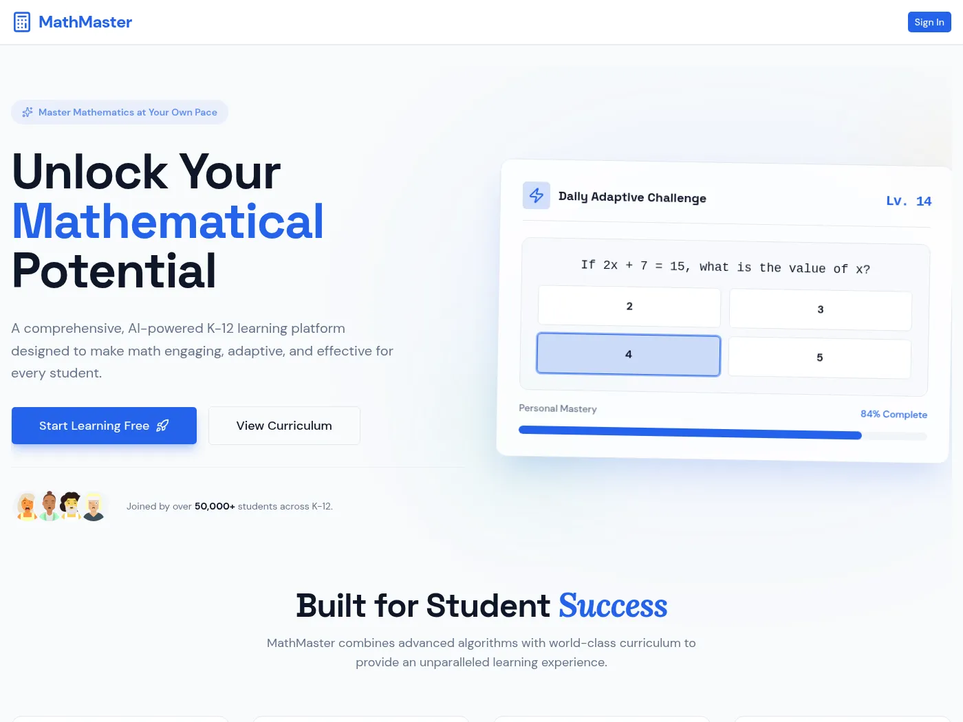 MathMaster Learning Suite