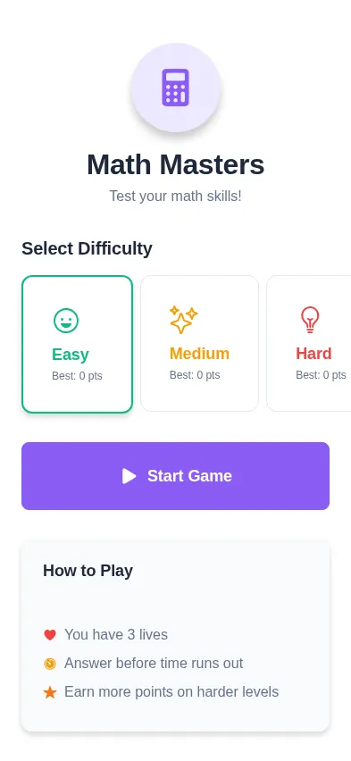 Math Masters App
