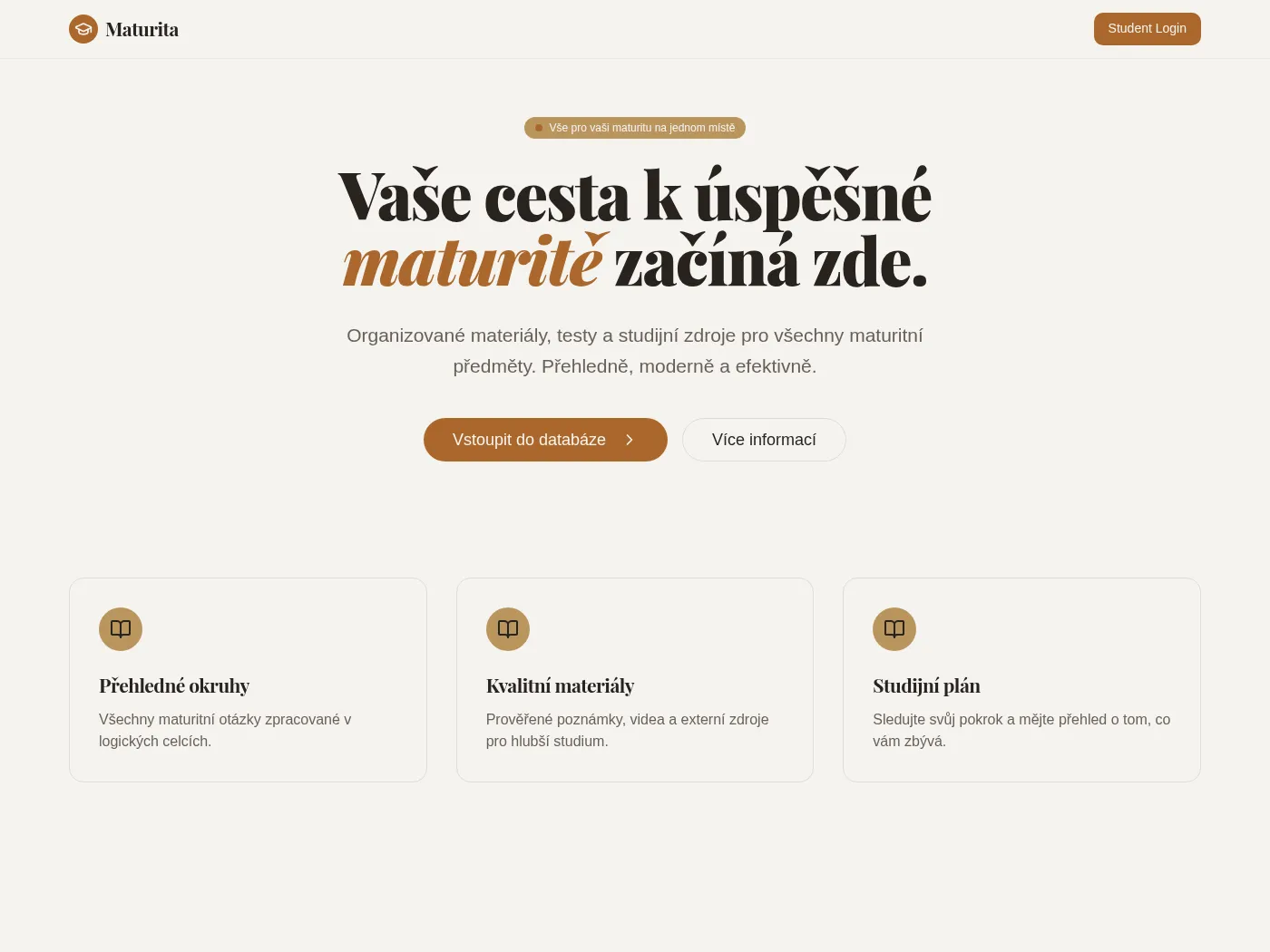 Maturita Knowledge Base