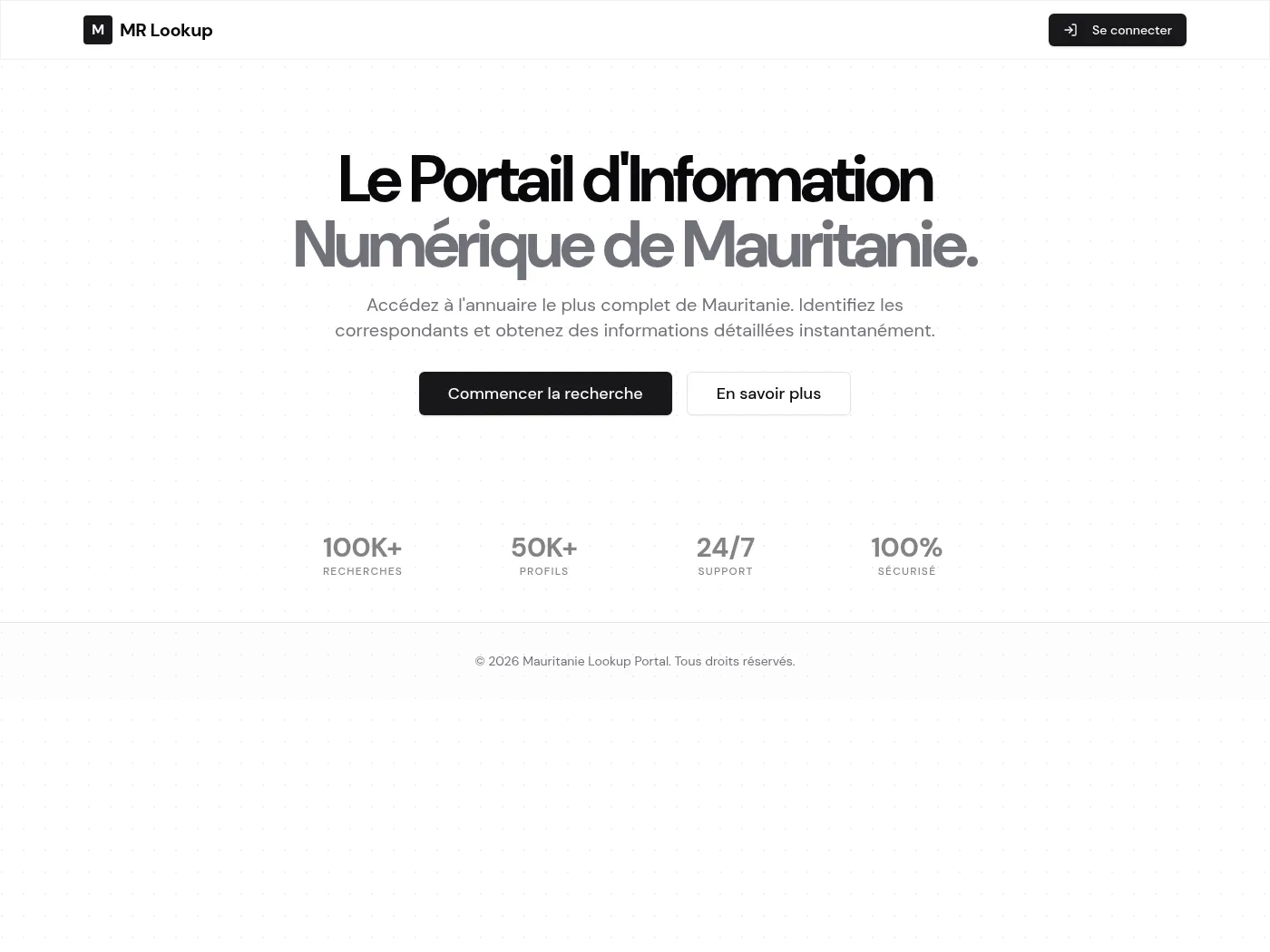 Mauritania Lookup Portal
