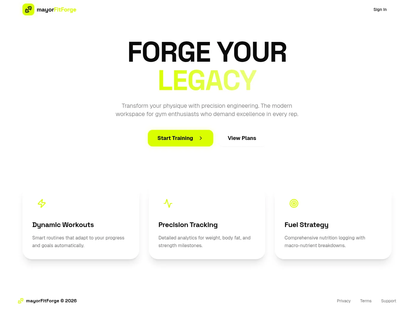 MayorFitForge Fitness Platform