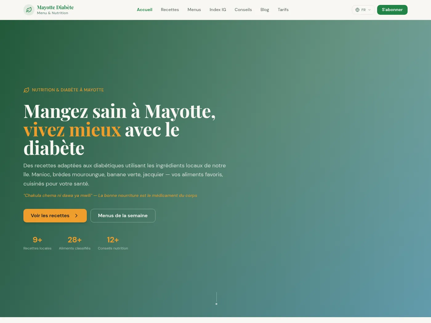 Mayotte Diabète Menu