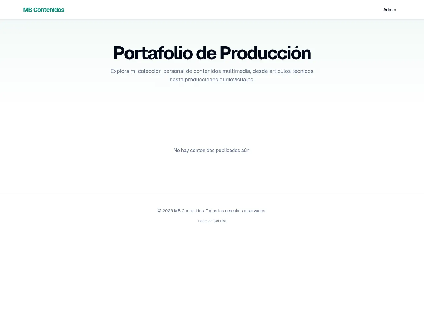 MB Contenidos Web App
