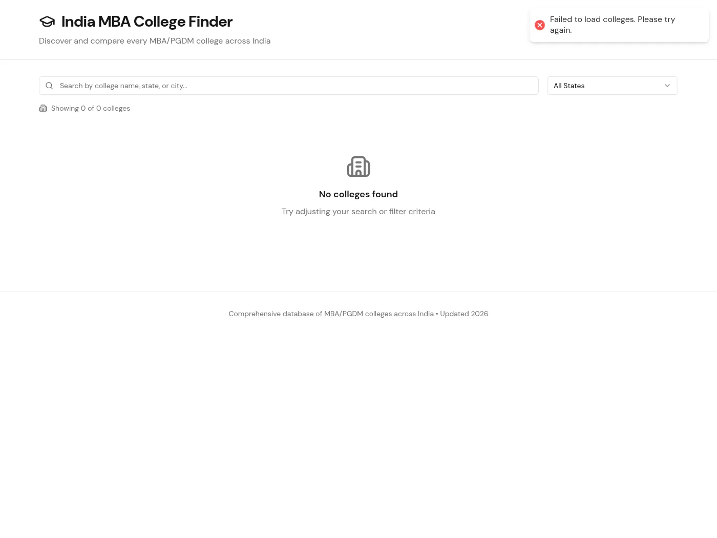 India MBA College Finder