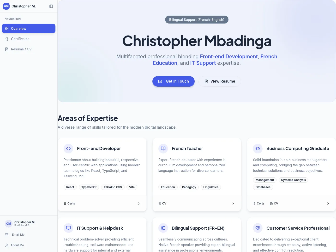 Christopher Mbadinga Portfolio