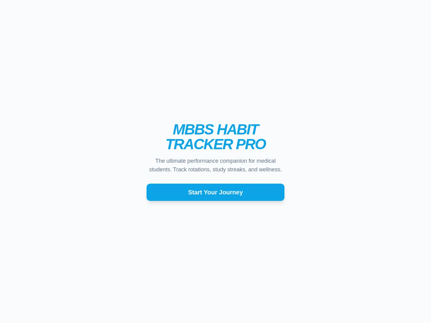 MBBS Habit Tracker Pro