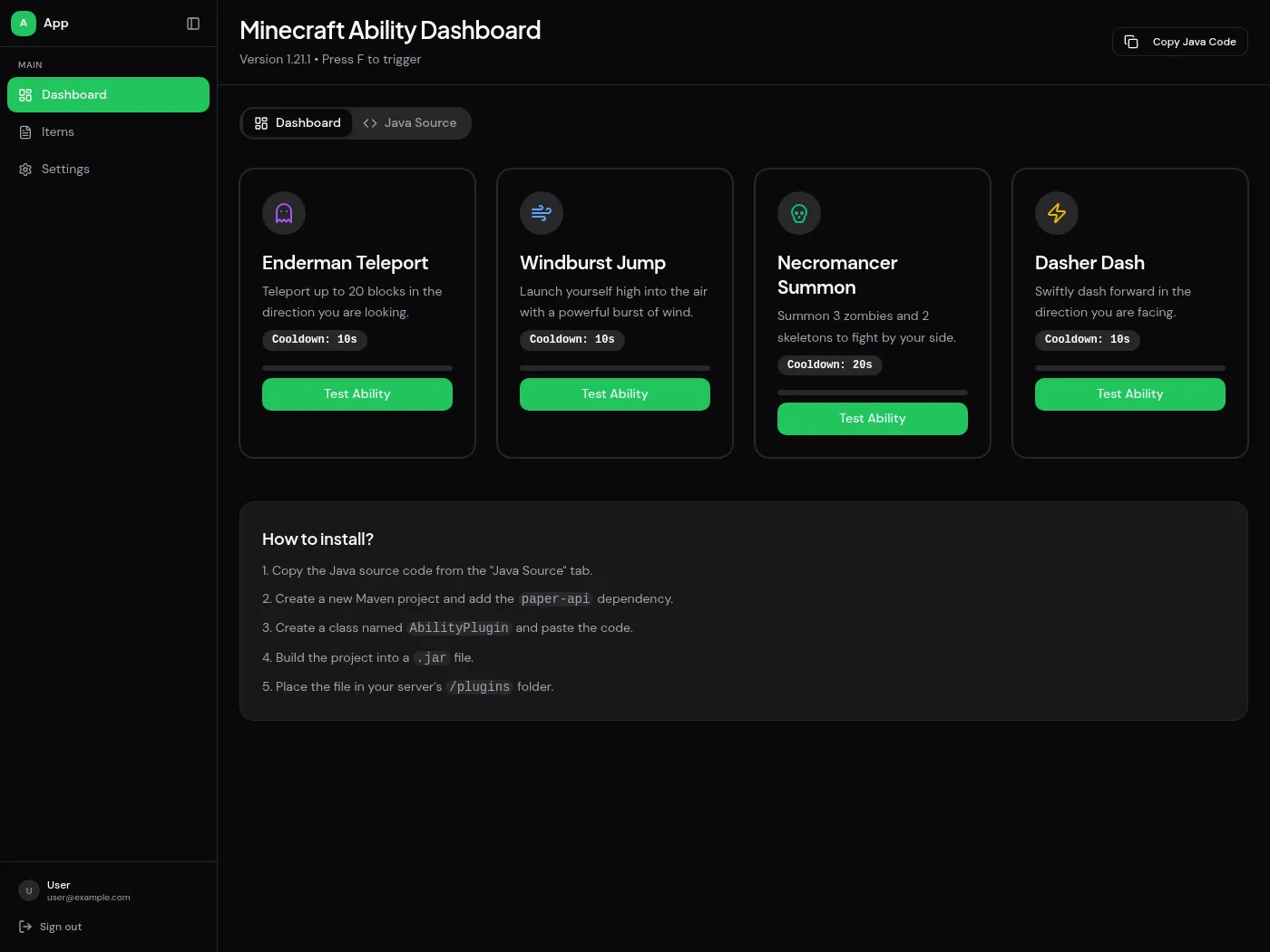 Minecraft Ability Plugin