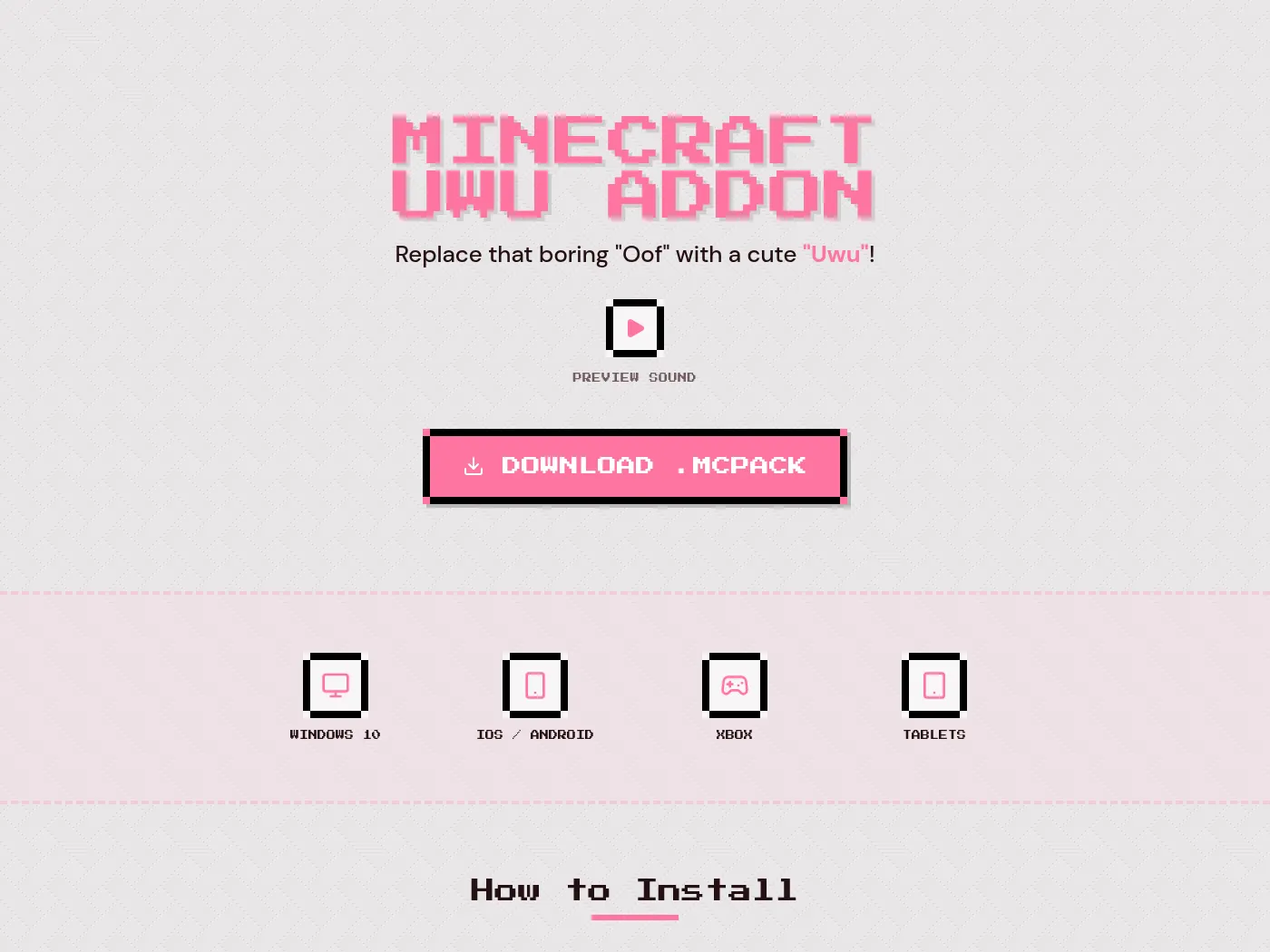 Minecraft Uwu Sound Addon