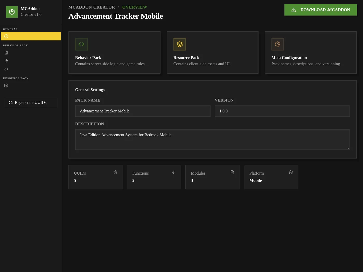 MCAddon Creator