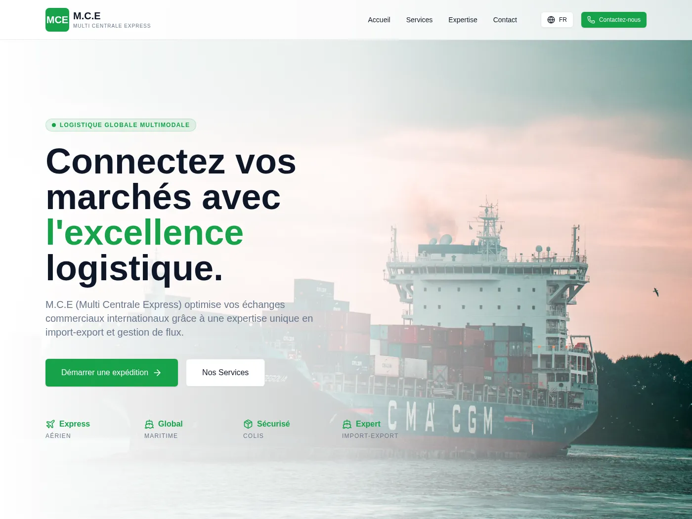 MCE Logistics Landing Page