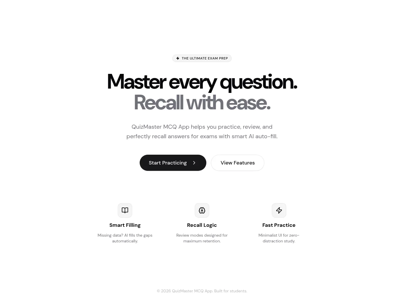 QuizMaster MCQ App