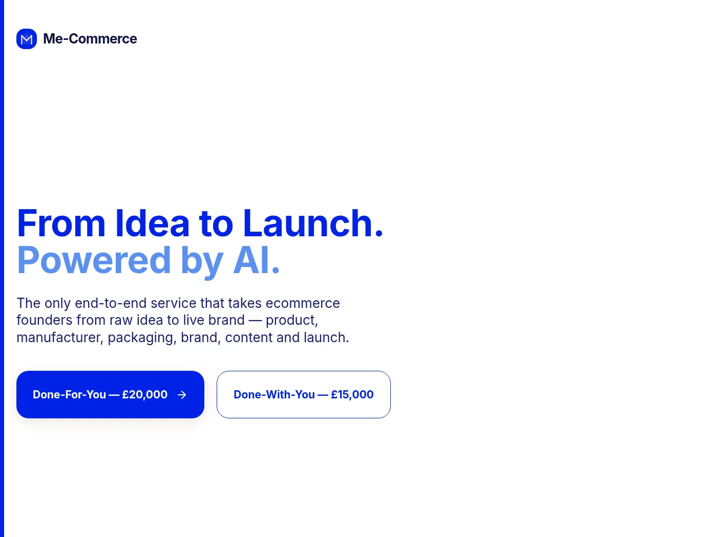 Me-Commerce Landing Page
