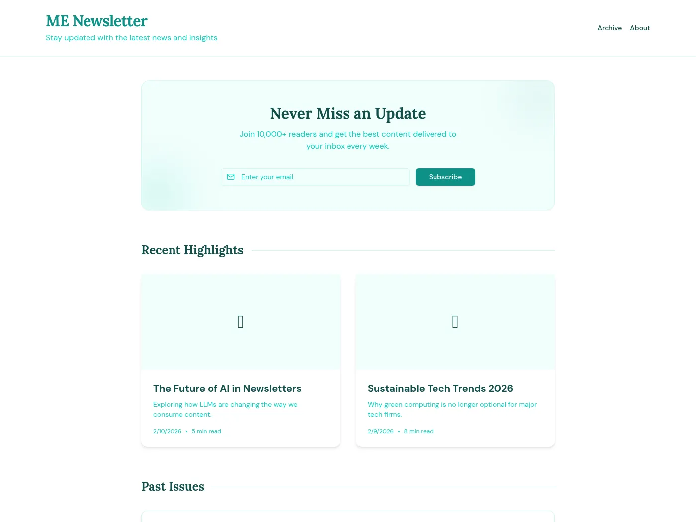 ME Newsletter App