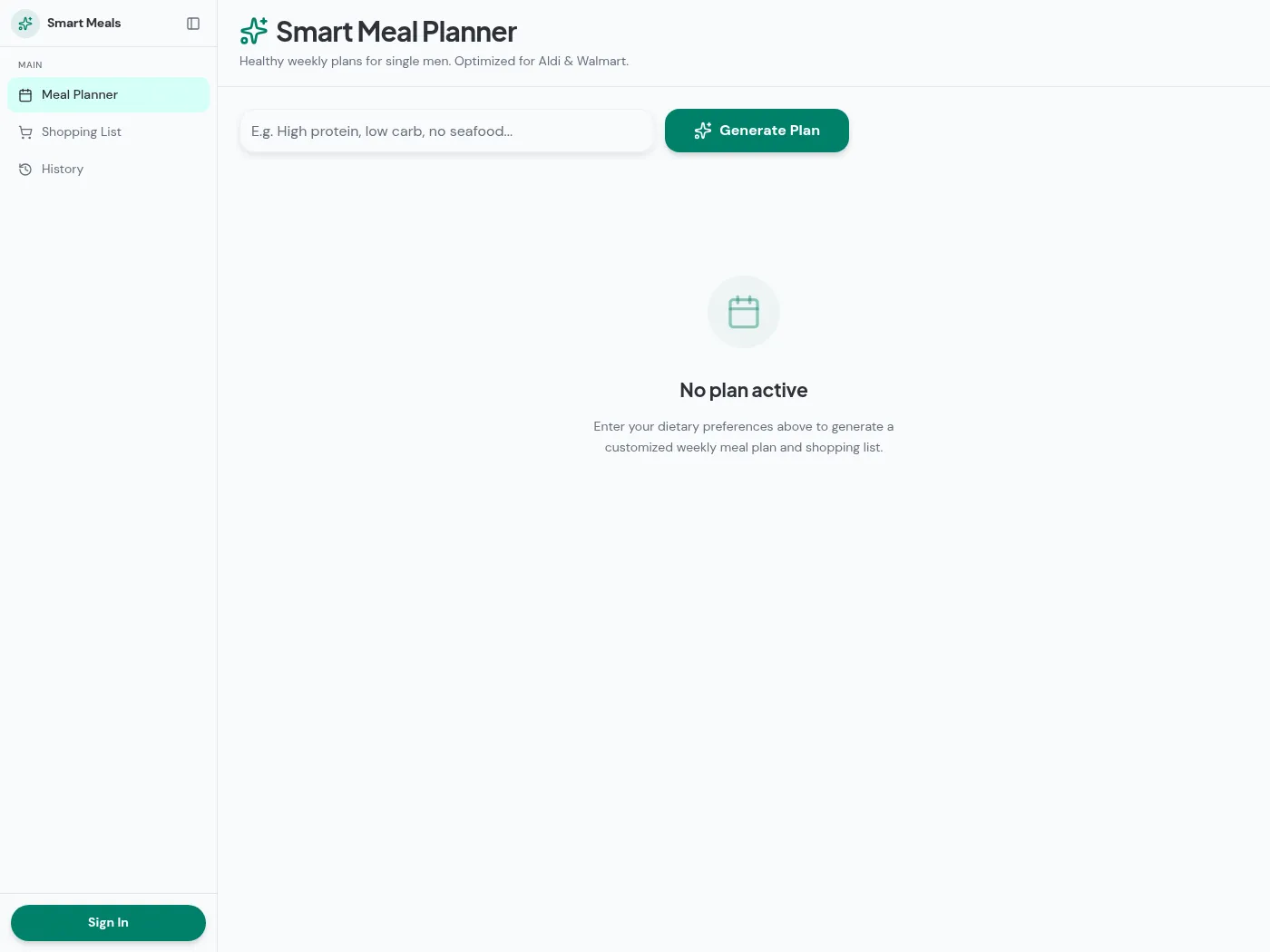 Smart Meal Planner