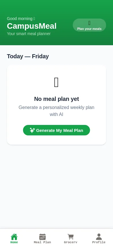 CampusMeal Planner