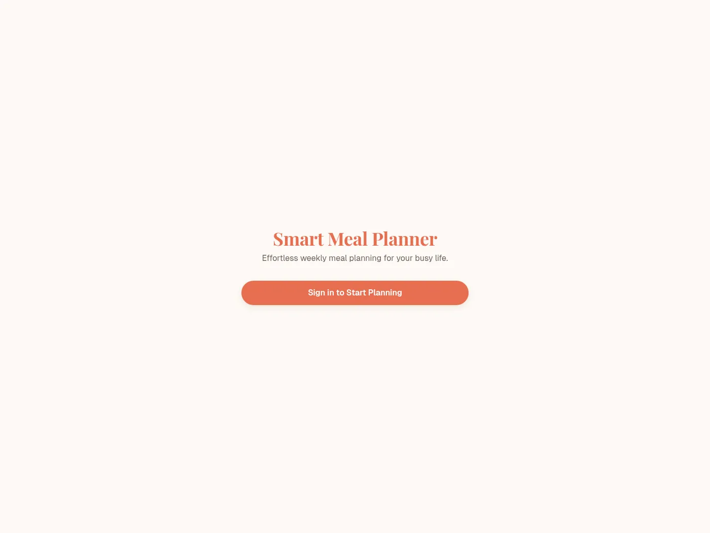 Smart Meal Planner