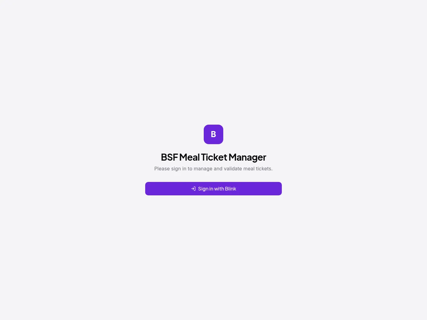 BSF Meal Ticket Manager