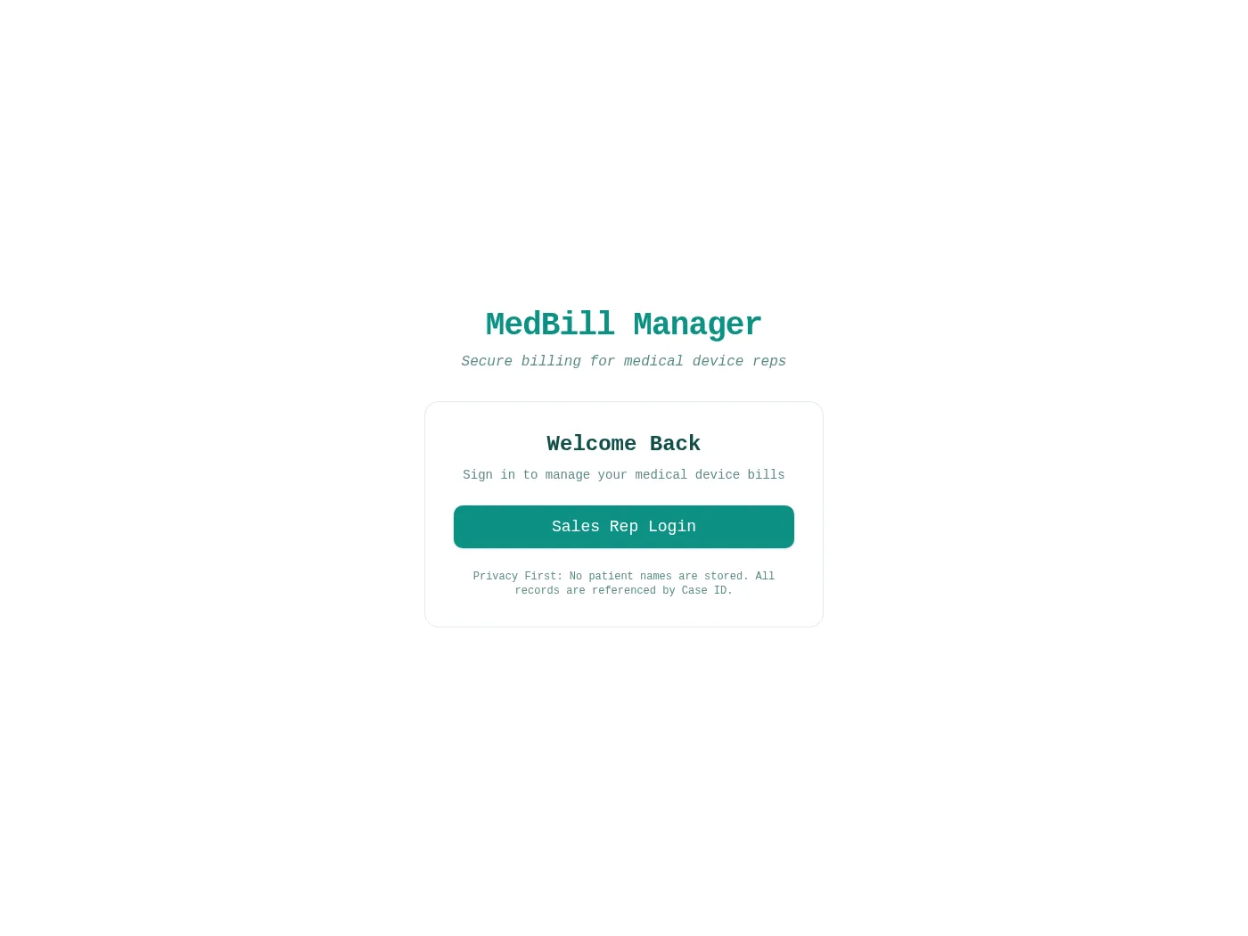 MedBill Manager