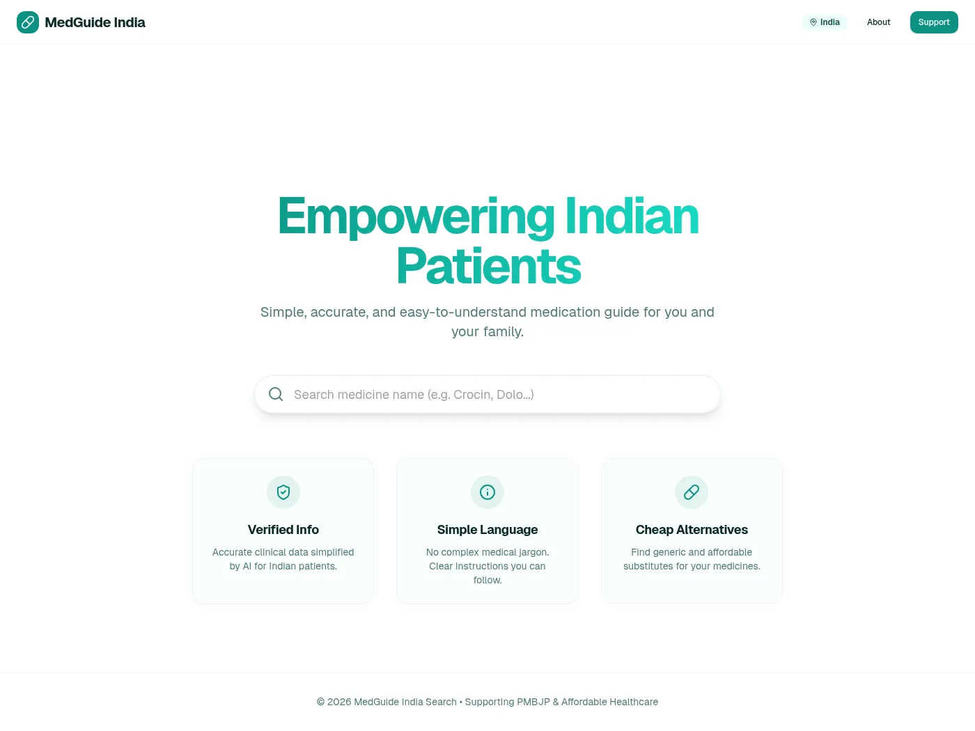 MedGuide India Search
