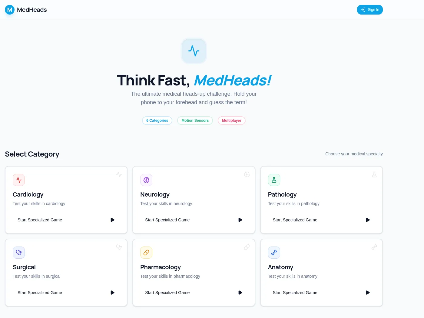 MedHeads Motion Game