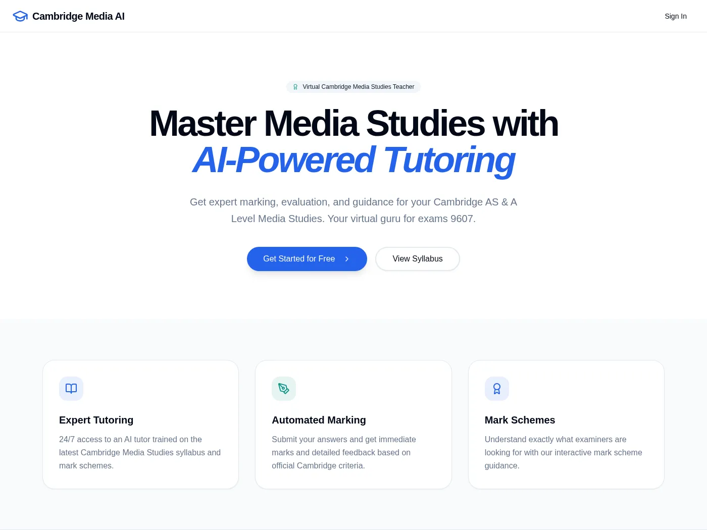 Cambridge Media Teacher AI