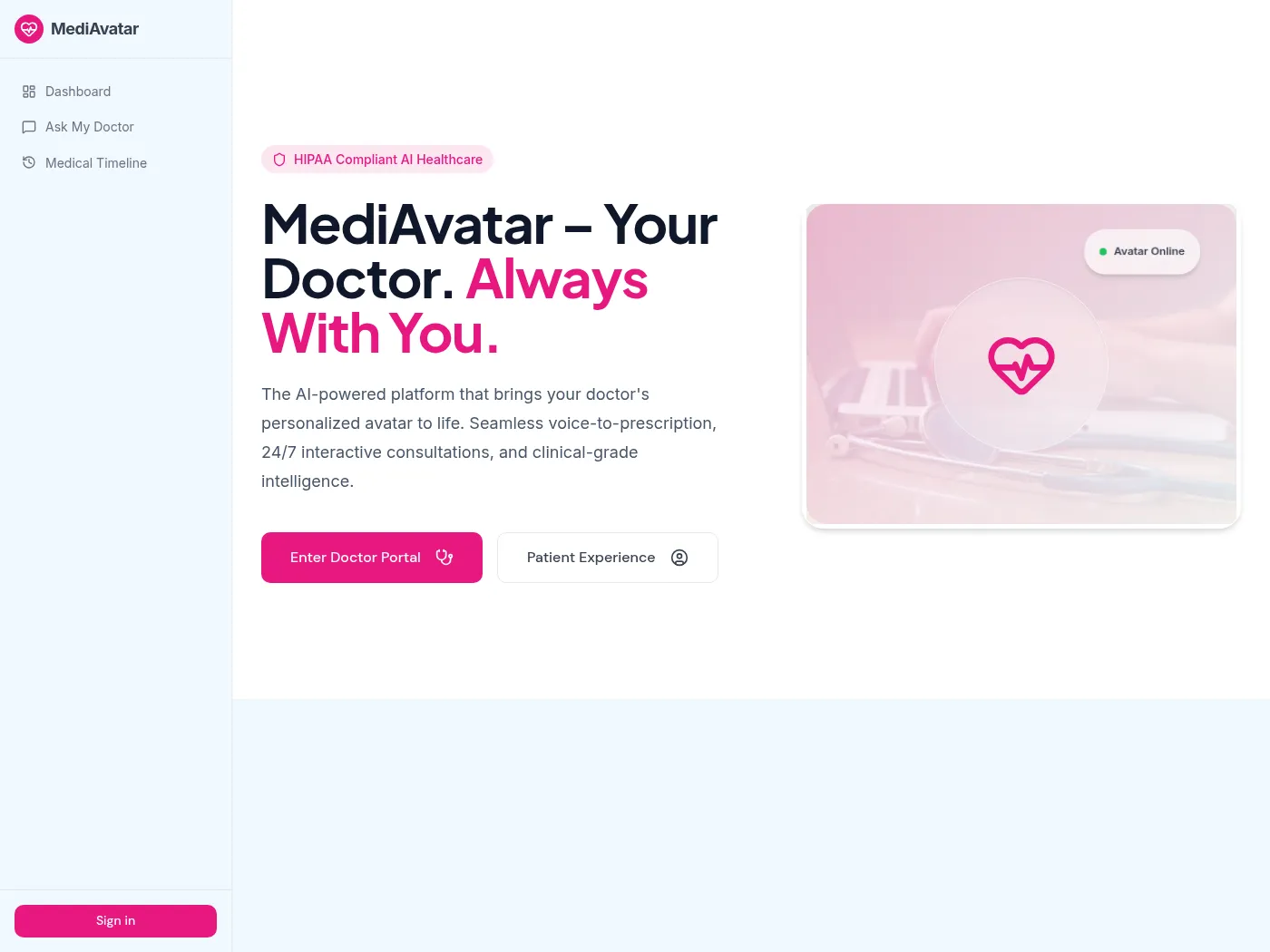 MediAvatar Health Platform