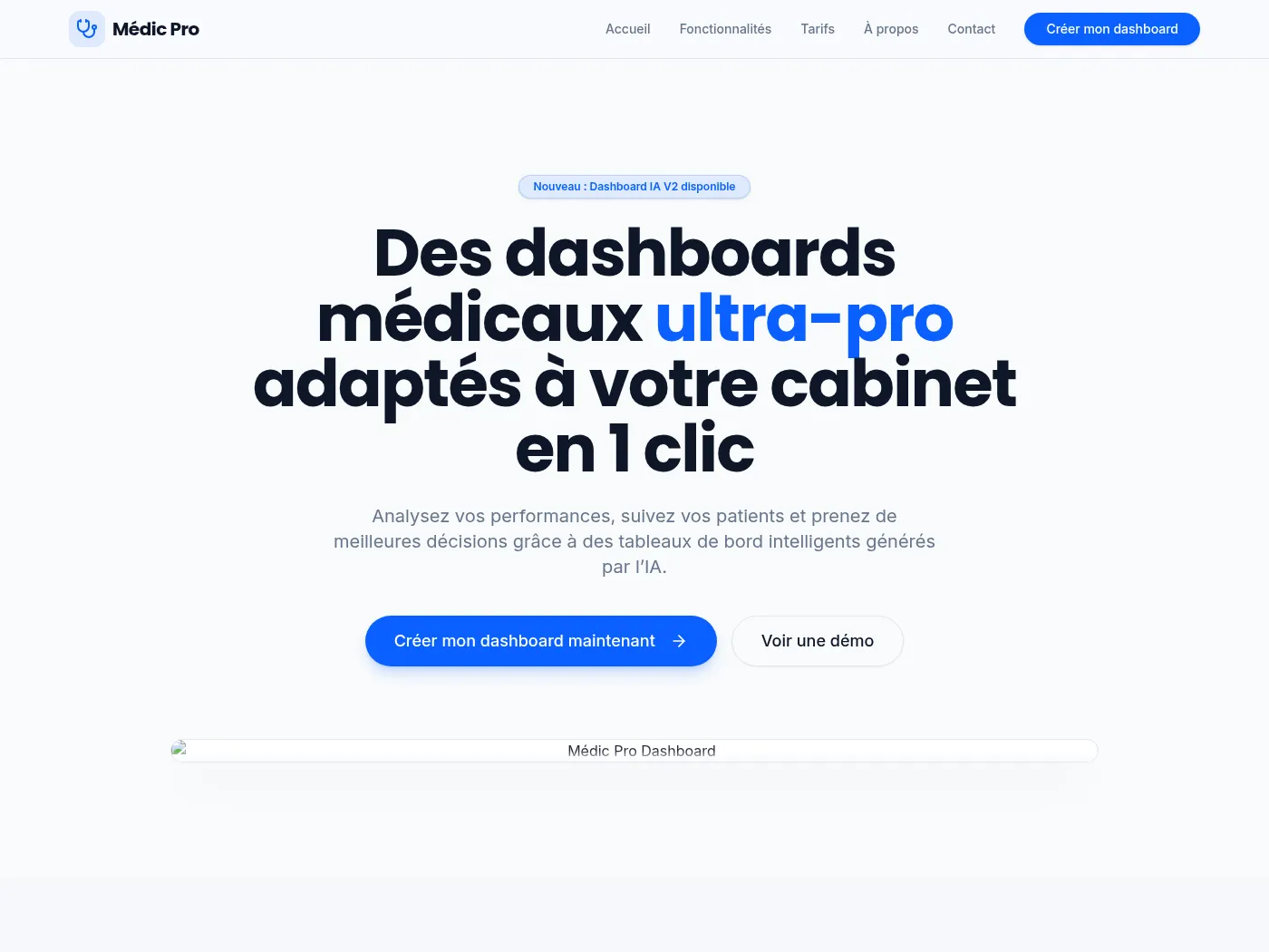 Dashboard Médic Pro