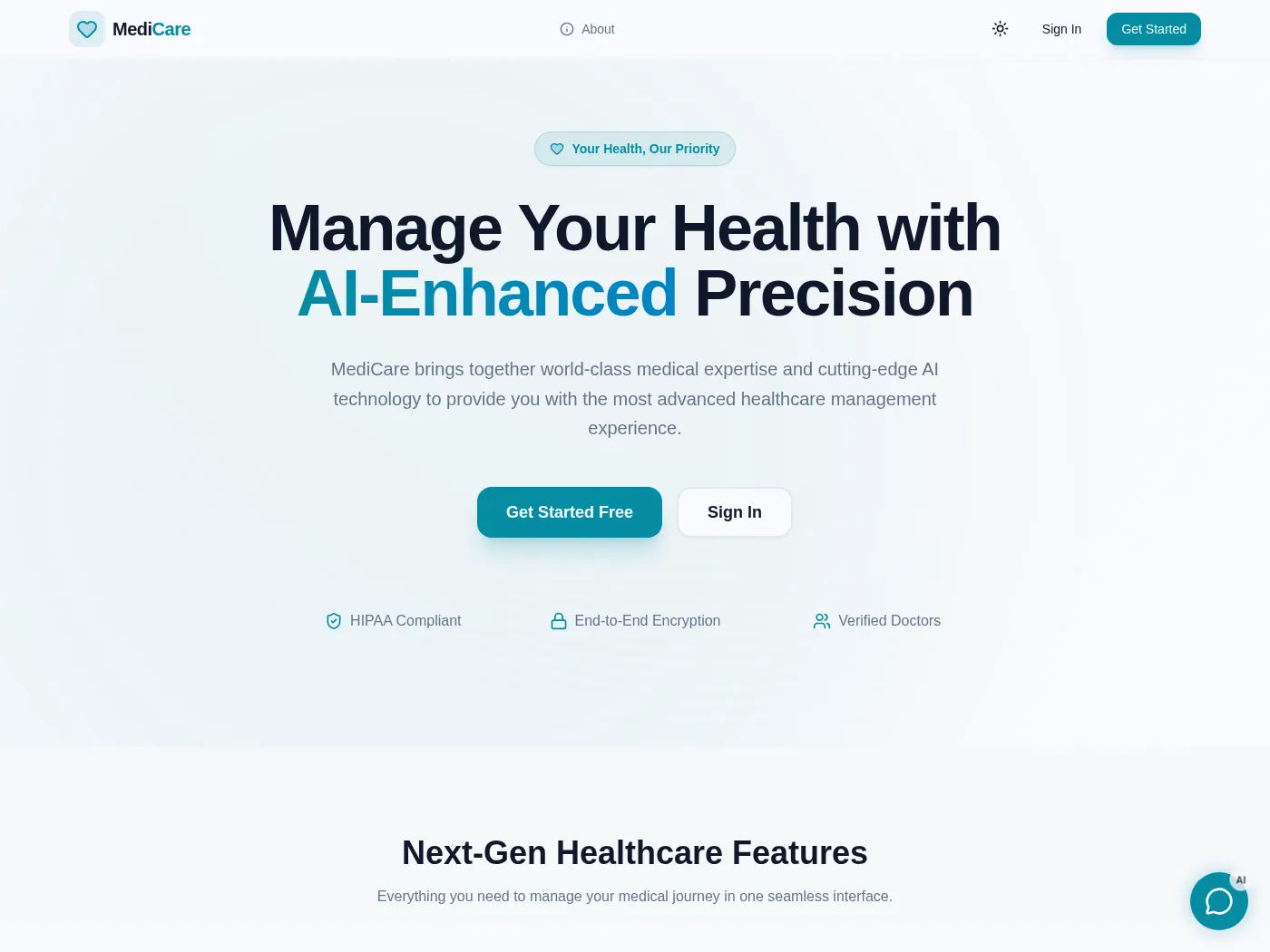 MediCare Next UI