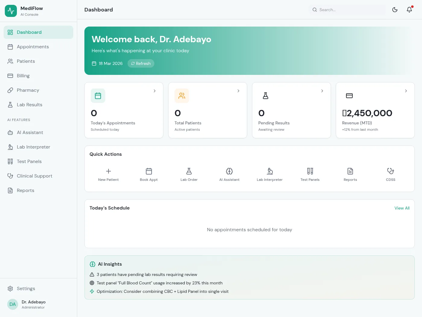 MediFlow AI Console