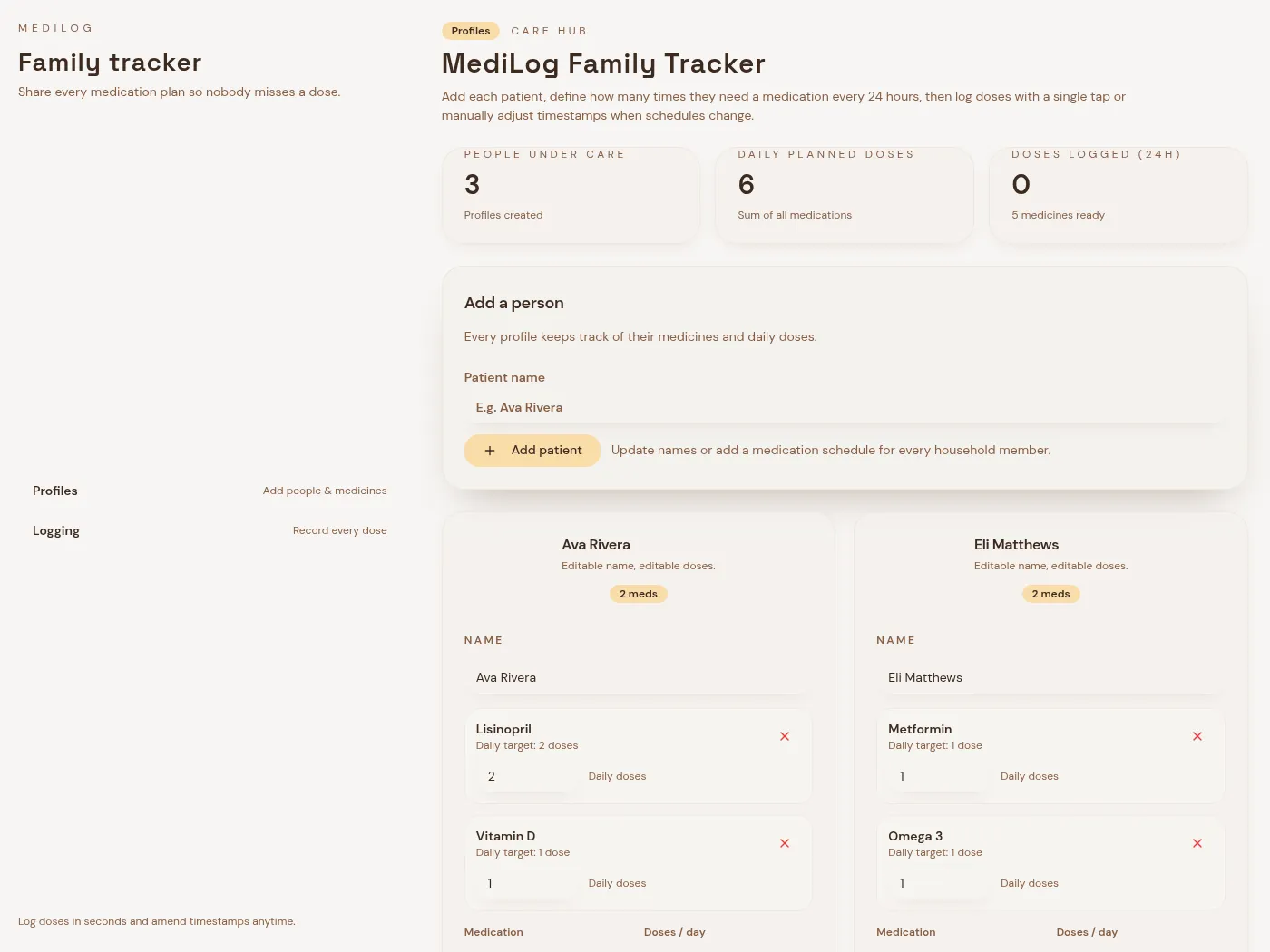 MediLog Family Tracker