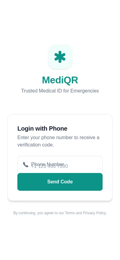MediQR Medical ID App