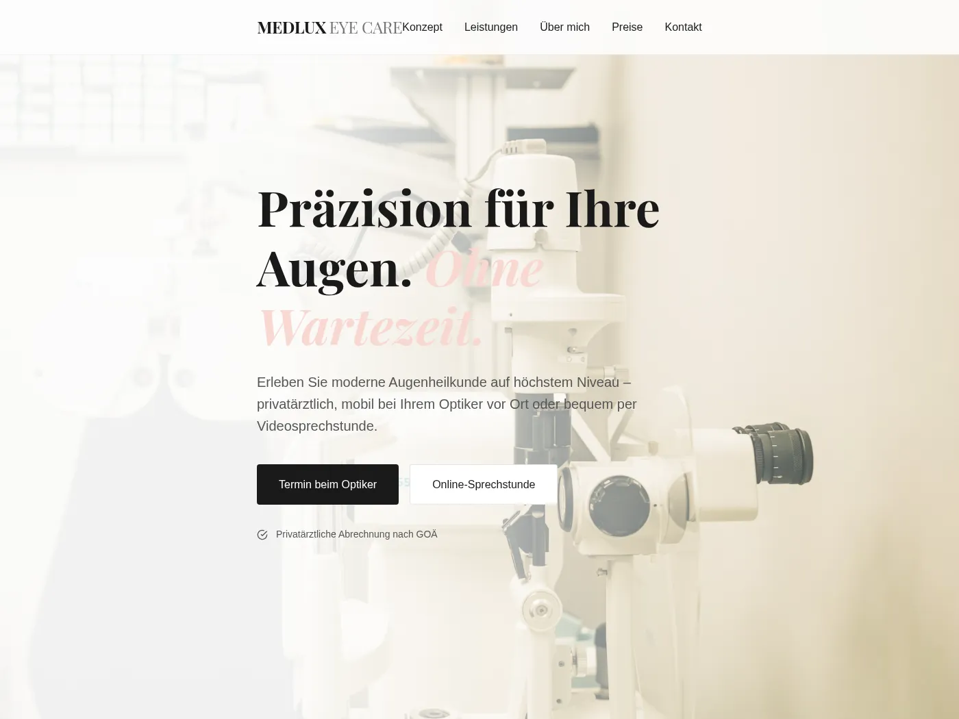 MedLux Eye Care Site