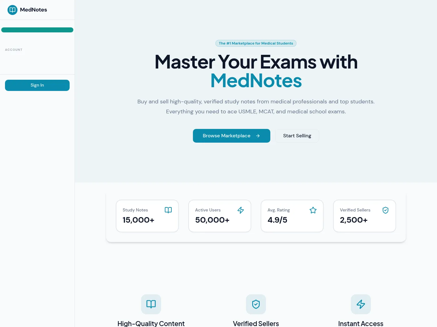 MedNotes Marketplace