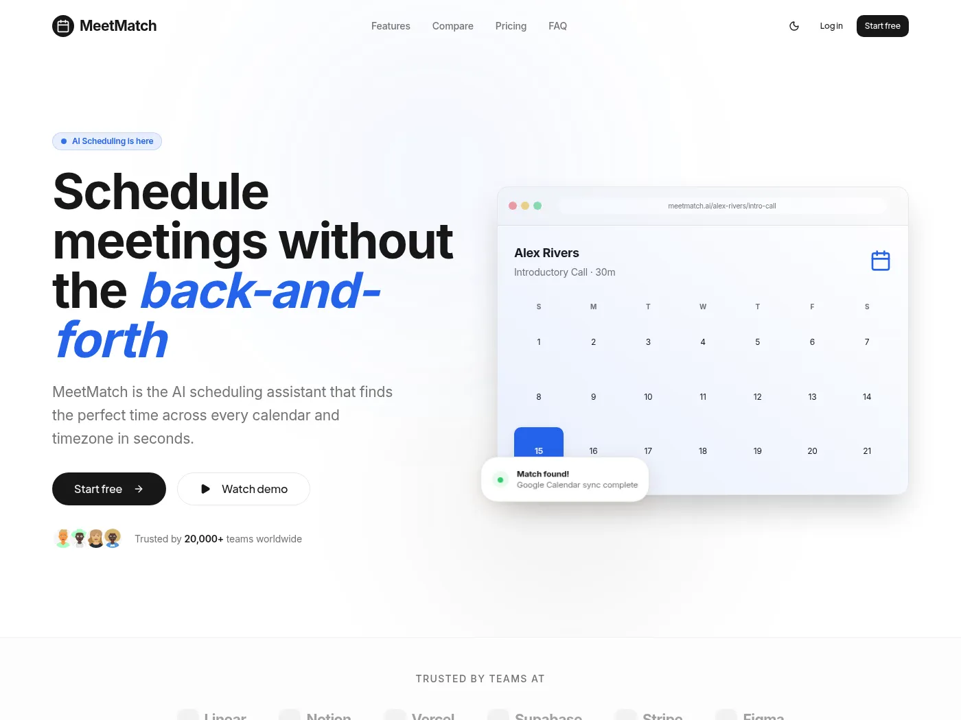 MeetMatch Landing Page
