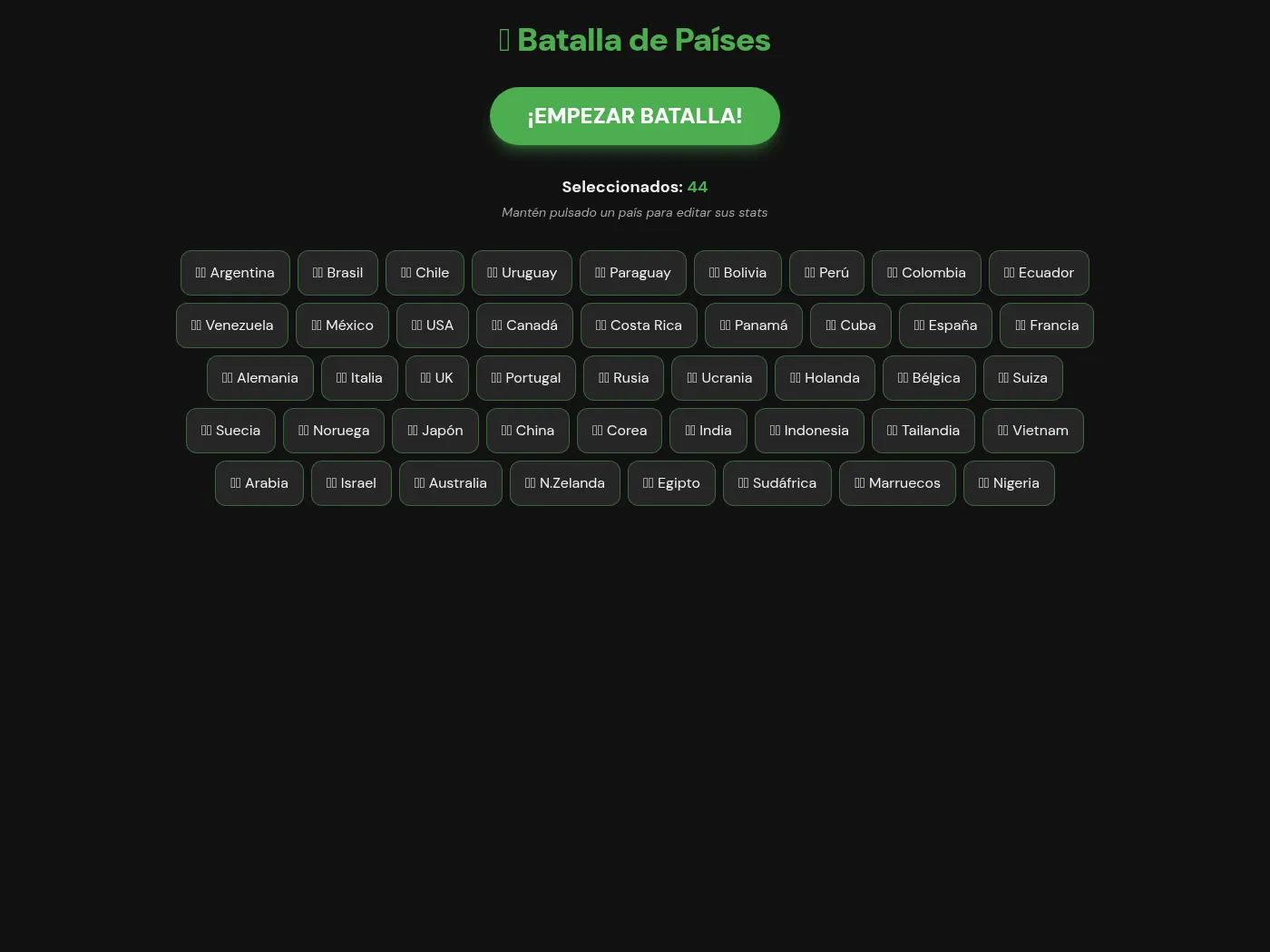 MegaBattle Países PRO