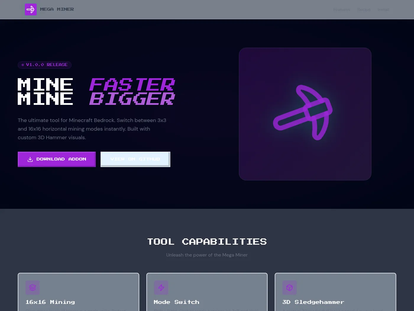 Mega Miner Addon