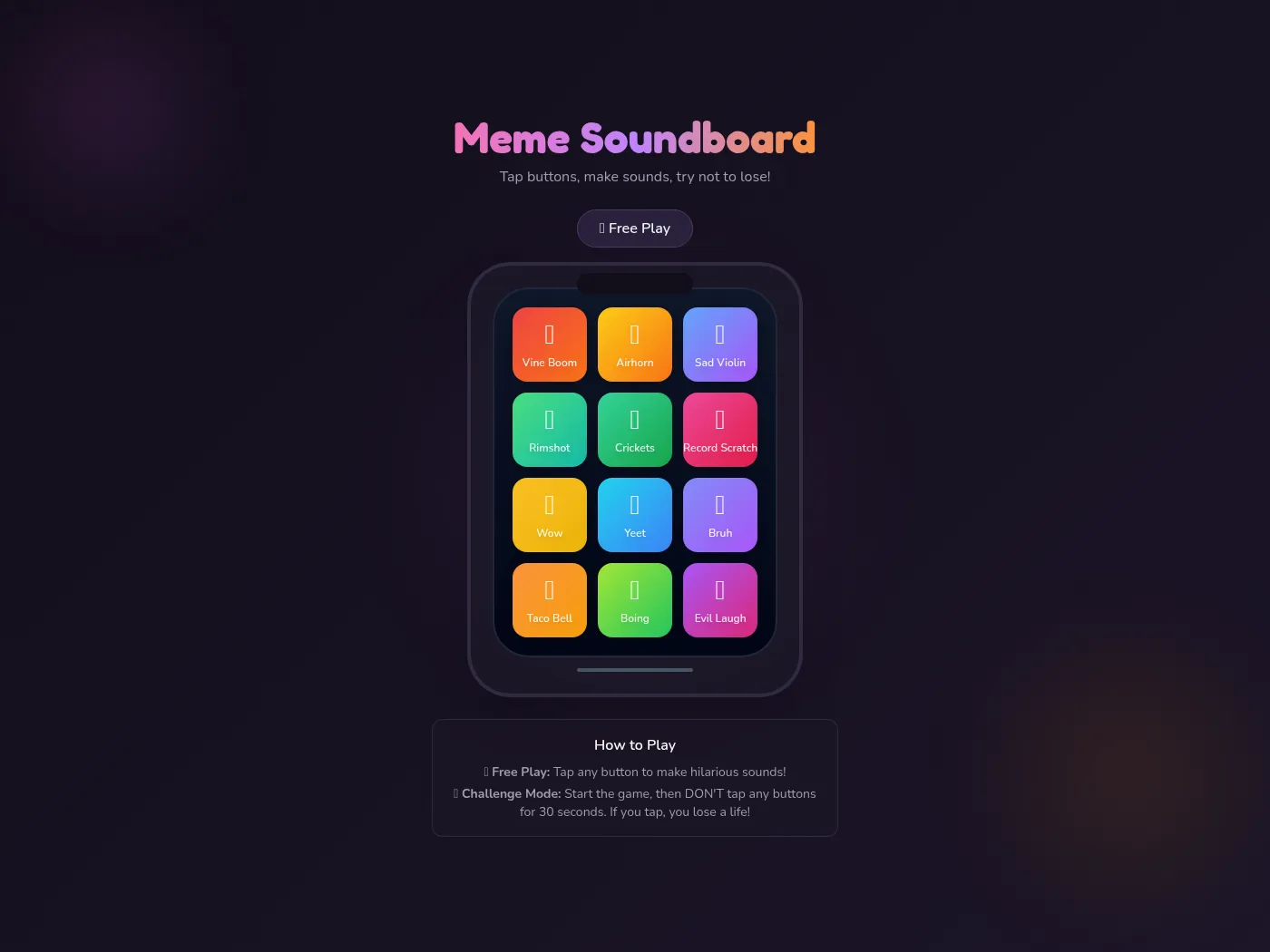 Meme Soundboard Simulator