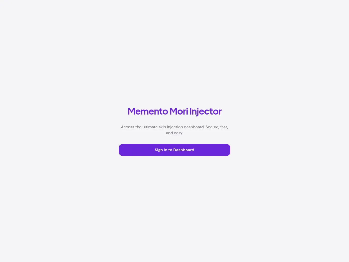 Memento Mori Injector