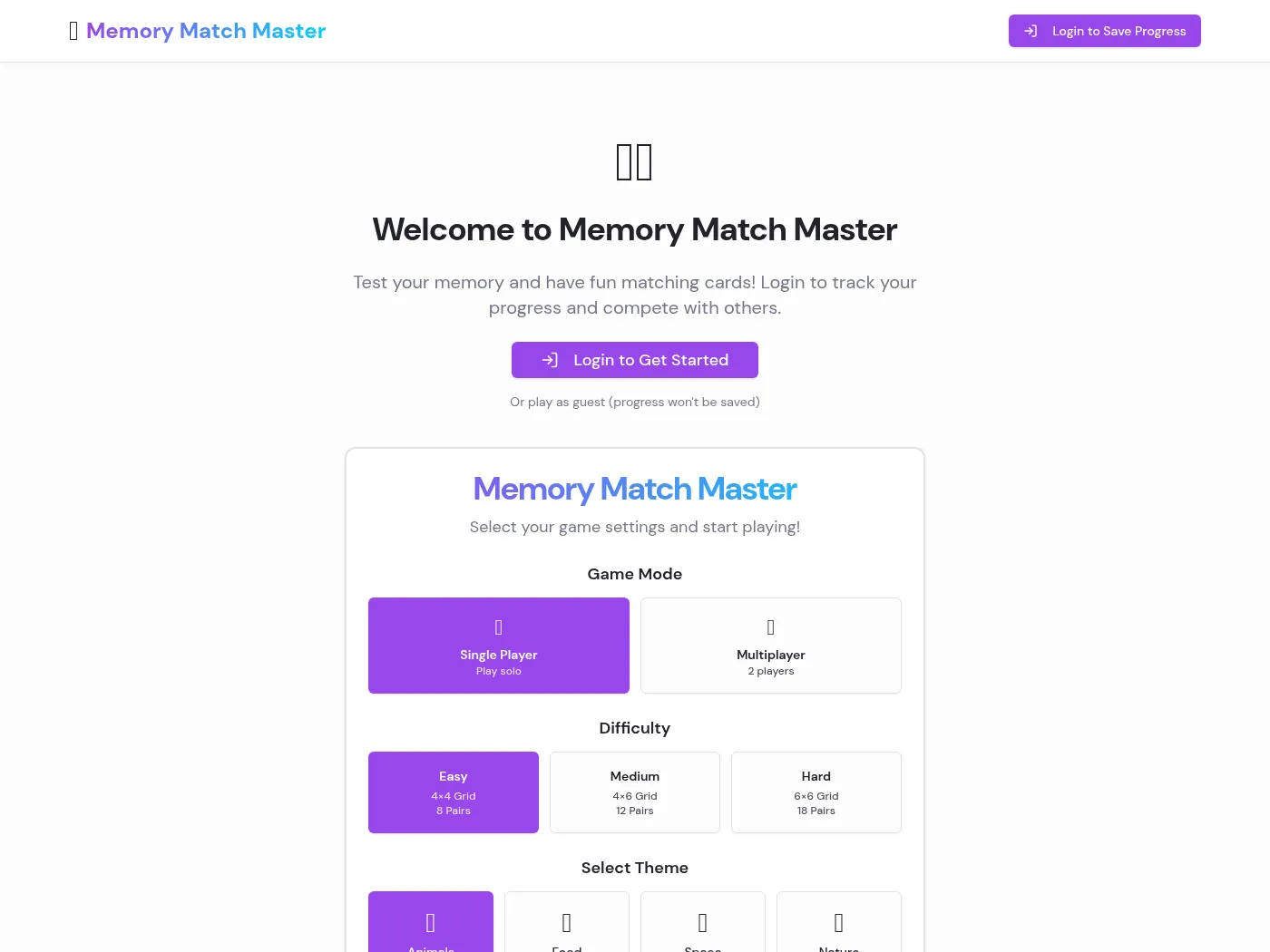 Memory Match Master