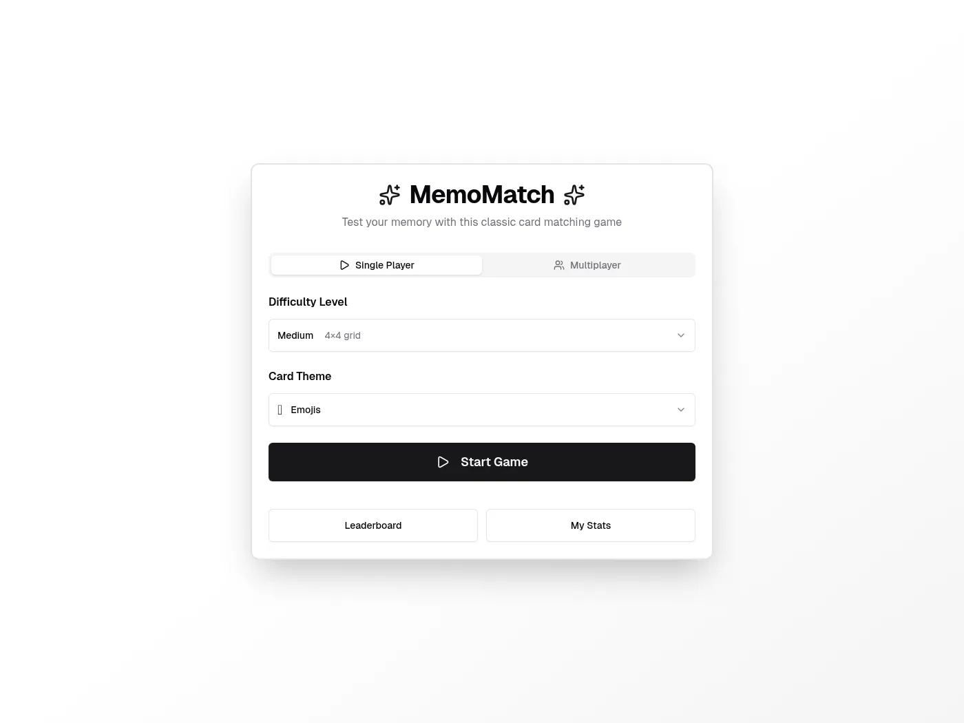 MemoMatch Game