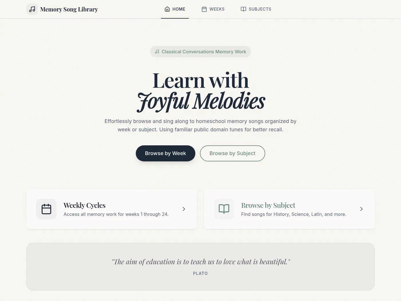 Memory Song Library