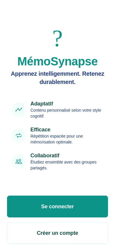 MémoSynapse Learning App