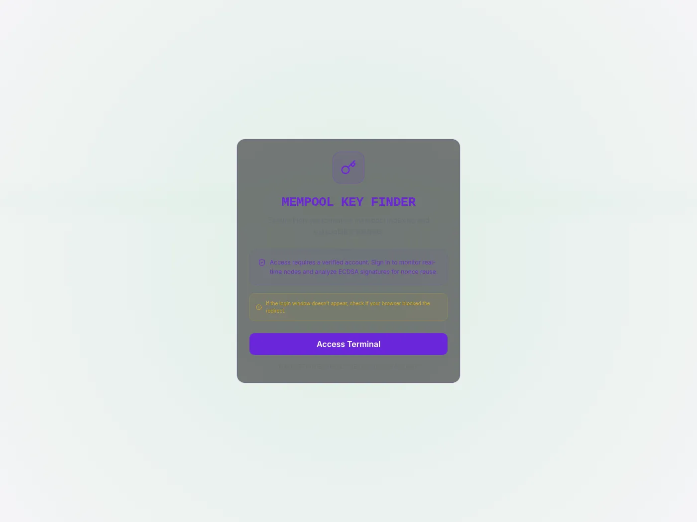 Mempool Key Finder
