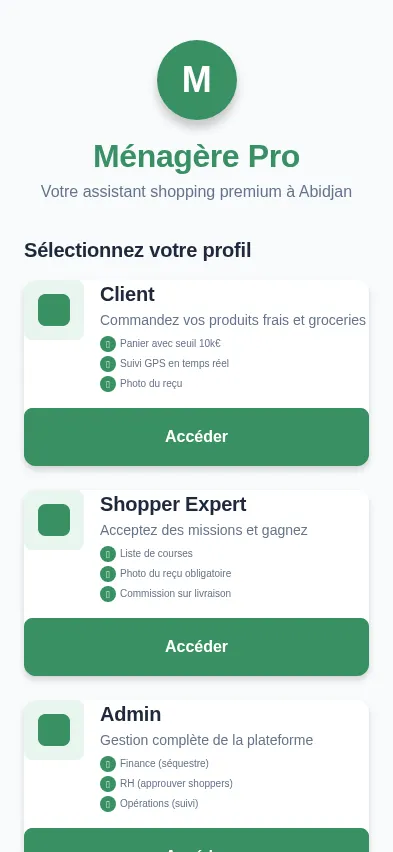 Ménagère Pro Shopping App