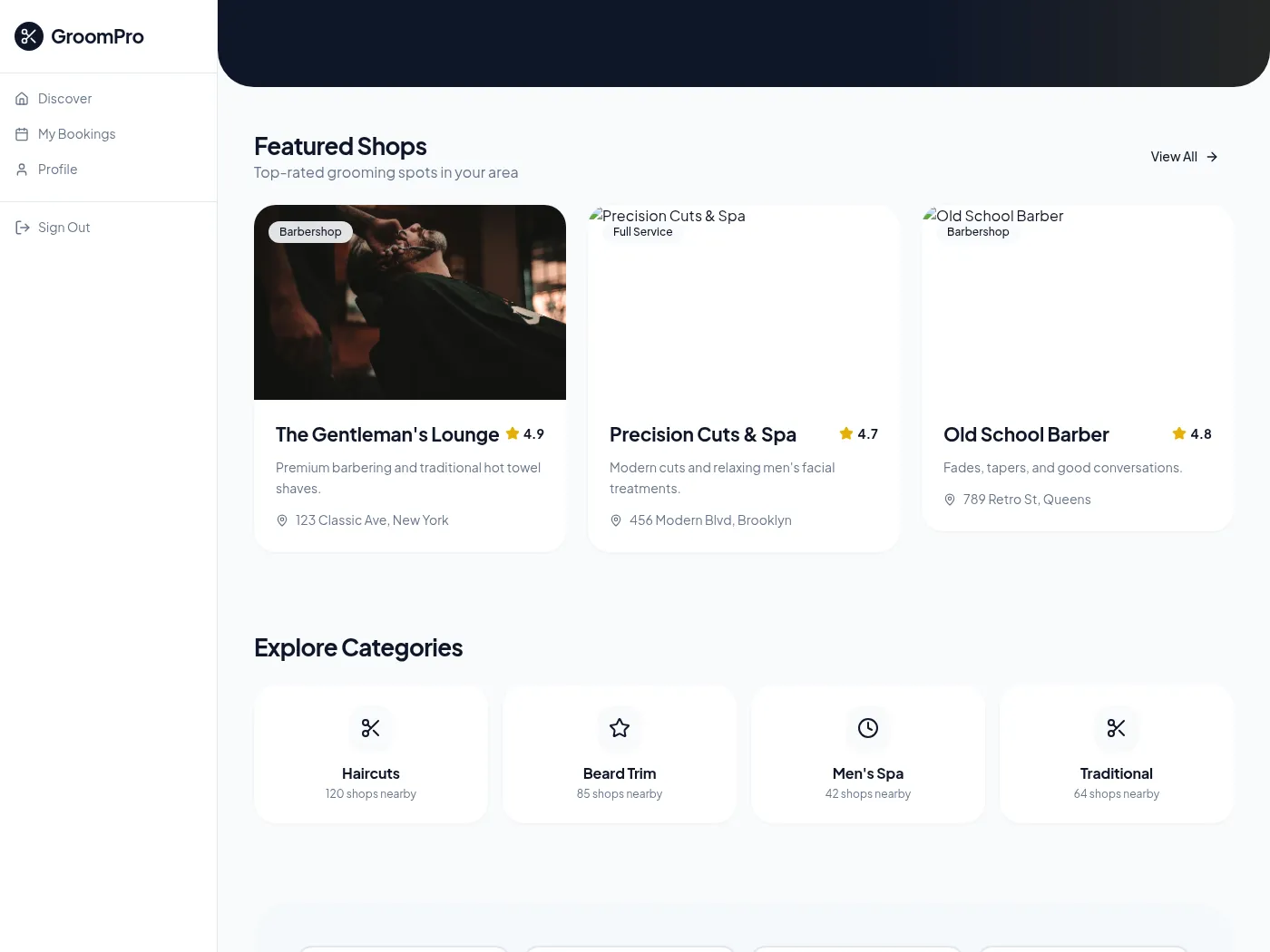 GroomPro Booking App