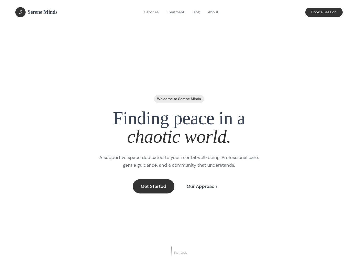 Serene Minds Homepage