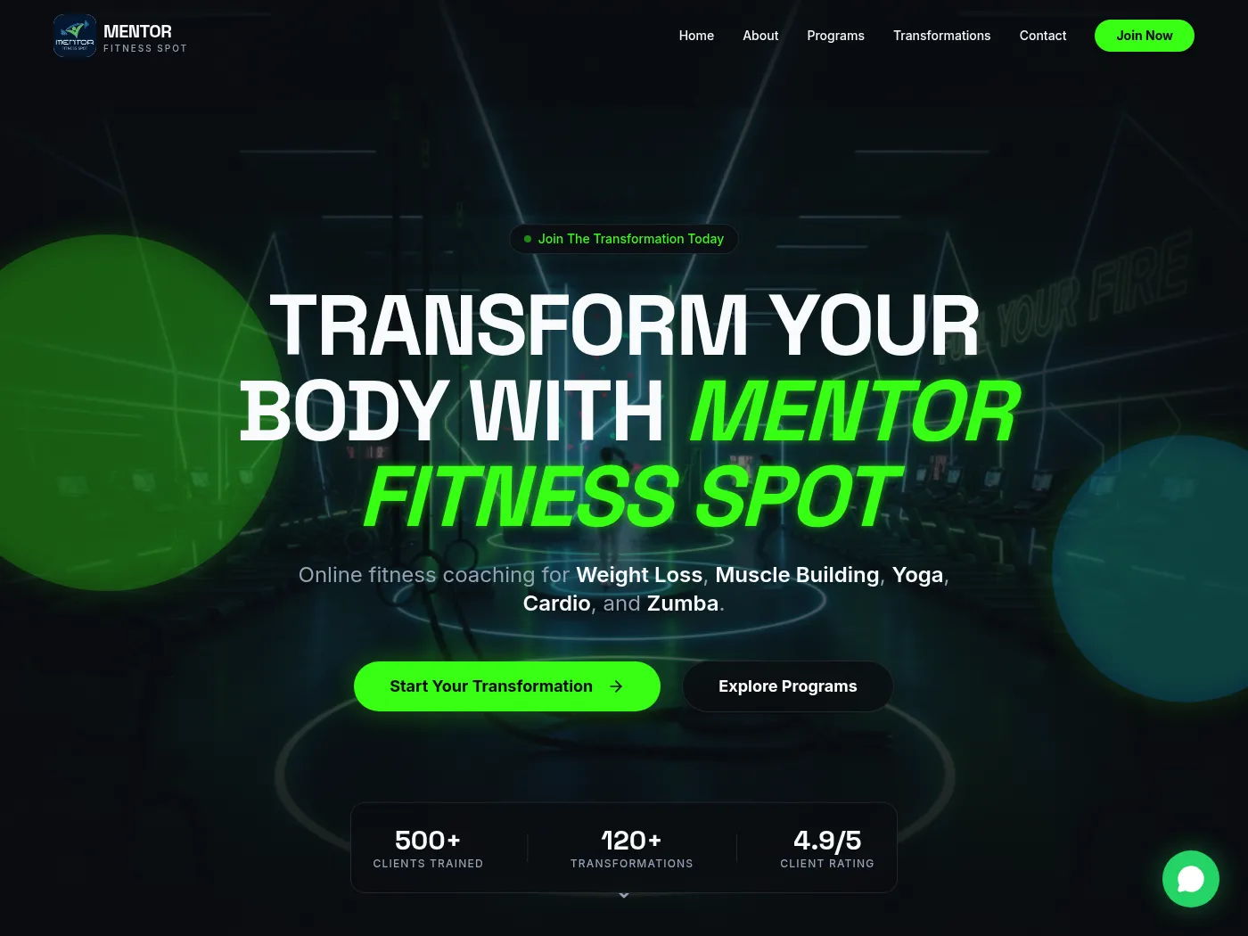 Mentor Fitness Spot Web