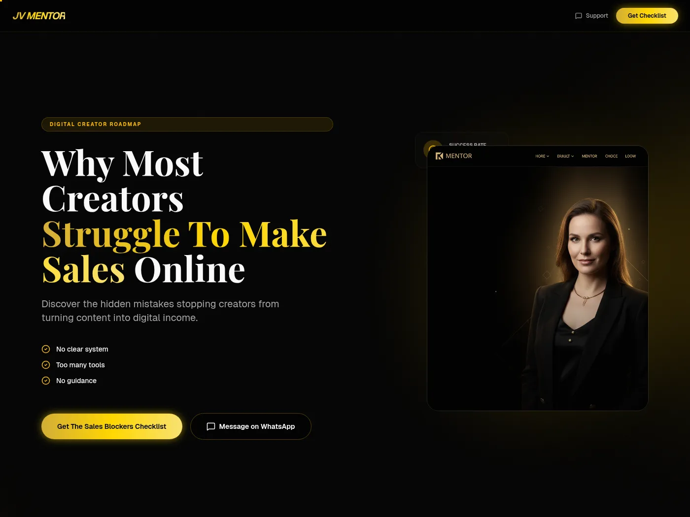 JV Mentor Landing Page