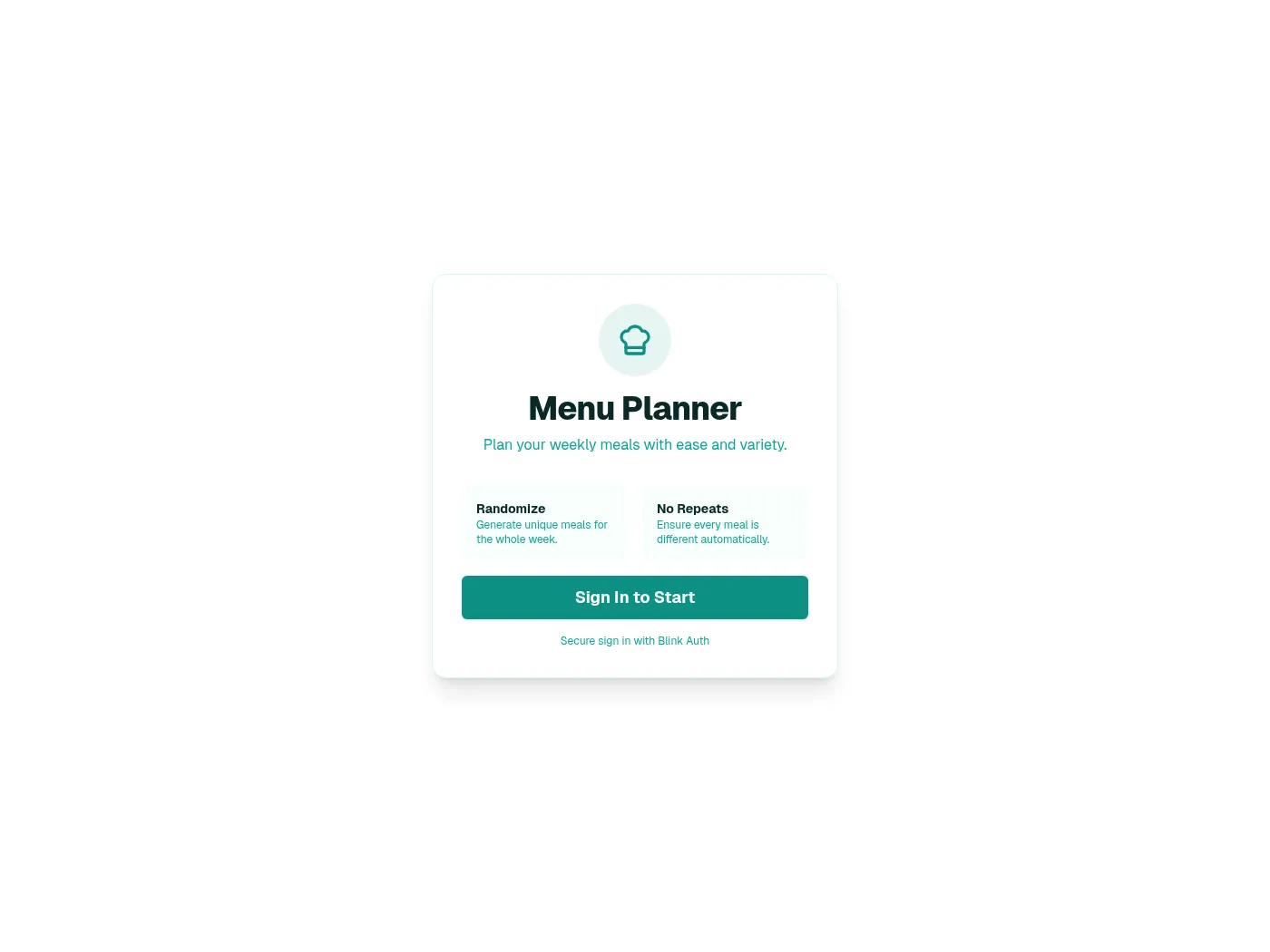 Weekly Menu Planner